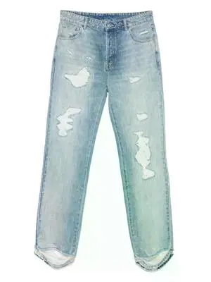 COLE BUXTON Distressed Straight-leg Jeans