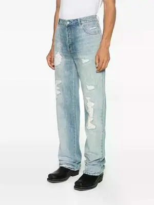 COLE BUXTON Distressed Straight-leg Jeans