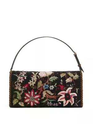 Valentino Garavani Devain Embroidered Shoulder Bag - Black