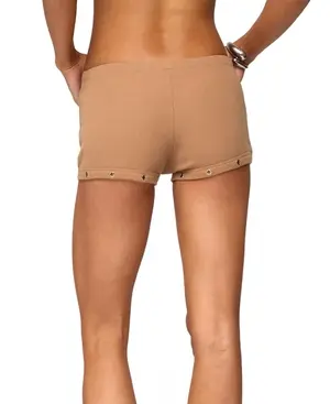 EDIKTED Hasel Grommet Ribbed Shorts
