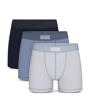 SKIMS Stretch Cotton 3 Boxer Briefs, 3-pack Blue
