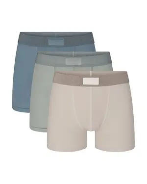 SKIMS Stretch Cotton 3 Boxer Briefs, 3-pack Stone Multi