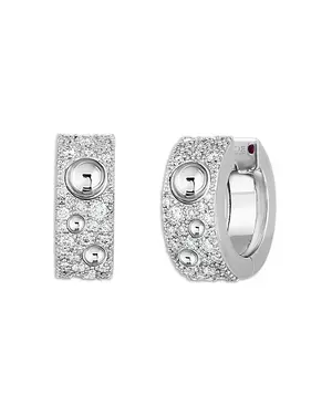 Roberto Coin 18k Diamond Hoop Earrings - White Gold