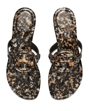 Tory Burch Miller Printed Patent Leather Sandals - Caramel Multi