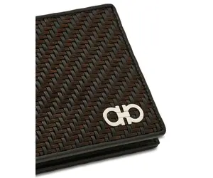 FERRAGAMO Gancio Woven Cardholder