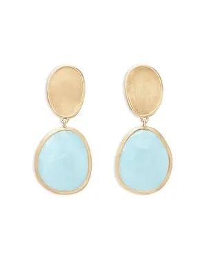 Marco Bicego 18k Yellow Gold Lunaria Aquamarine Drop Earrings - Gold/aquamarine