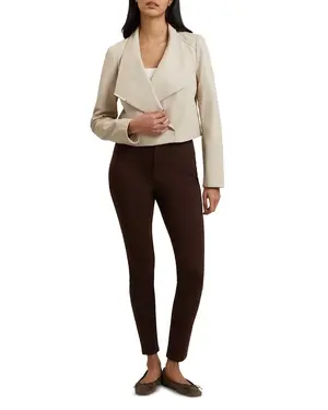 Ted Baker London Leather Cropped Wrap Jacket