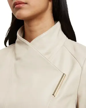 Ted Baker London Leather Cropped Wrap Jacket