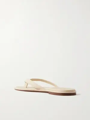 AeydĒ Melody Leather Flip Flops - Neutrals