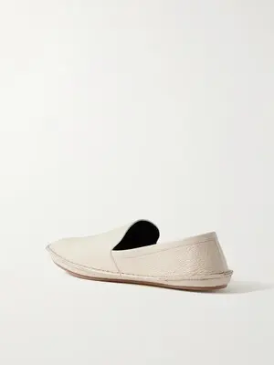 THE ROW Vasko Textured-leather Loafers - Neutrals