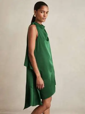 REISS Eloise Drape-neck Layered Dress