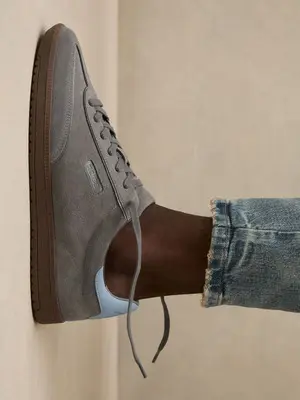 REISS Bode Suede Low-top Trainers - Dark Grey