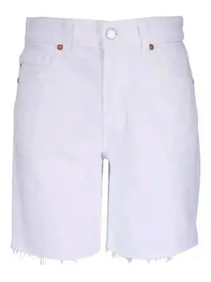 Ag Logo-patch Denim Shorts - White
