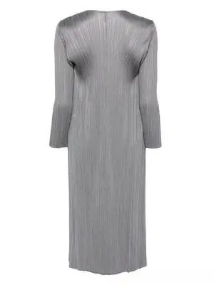 Issey Miyake Pleated Open-front Coat - Grey