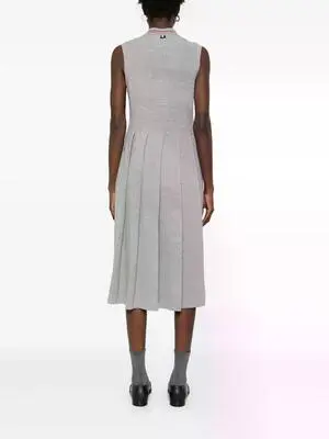 Thom Browne Rwb-stripe Pleated Midi Dress