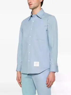 Thom Browne Rwb-stripe Denim Shirt - Blue