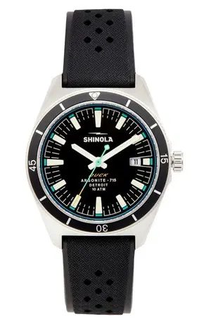 Shinola Duck Rubber Strap Watch - Black