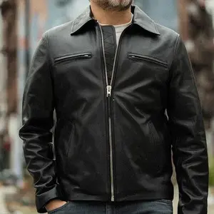 LAST WOLF Rainer Moto Leather Jacket - Black