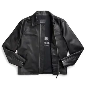 LAST WOLF Rainer Moto Leather Jacket - Black