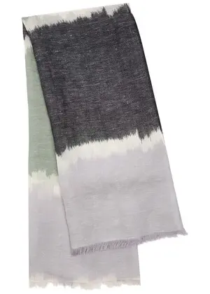 Denis Colomb Summer Ikat Jacquard Cashmere-blend Scarf - Green