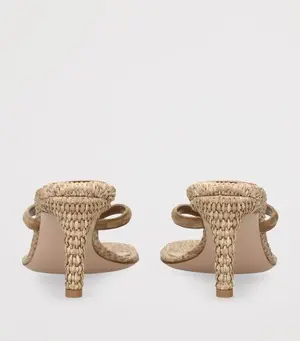 GIANVITO ROSSI Calypso Raffia Thong Sandals - Beige