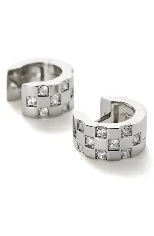 ANA LUISA Cubic Zirconia Huggie Hoop Earrings - Silver
