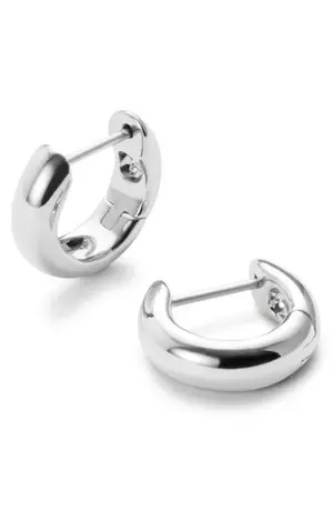 ANA LUISA Giulia Huggie Hoop Earrings - Silver
