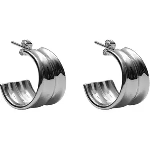 Argento Vivo Double Row Hoop Earrings - Silver