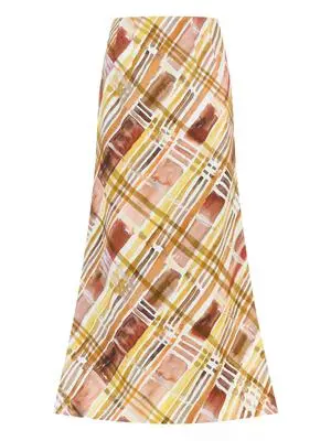 Rosie Assoulin Abstract-pattern Midi Skirt - Yellow