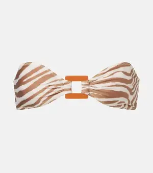 SAME Zebra-print Bandeau Bikini Top - Brown