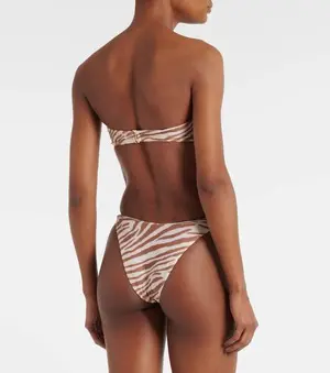 SAME Zebra-print Bandeau Bikini Top