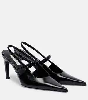 TOTEME Leather Slingback Pumps - Black