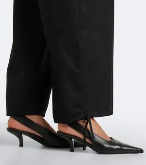 TOTEME Leather Slingback Pumps - Black