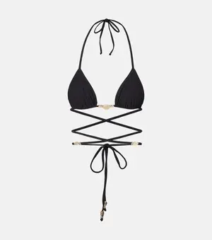 SAME Embellished Bikini Top - Black