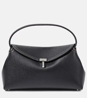 TOTEME T-lock Small Leather Clutch - Black