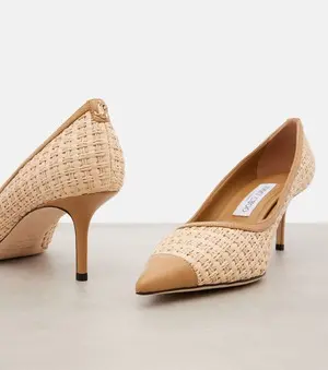 JIMMY CHOO Love 65 Raffia-effect Pumps