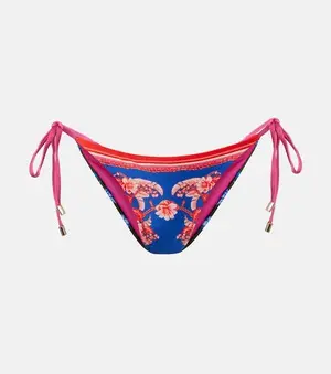 Farm Rio Colorblocked Floral Bikini Bottom - Multicoloured