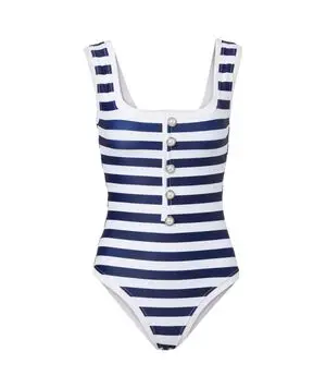 SAME Grace Striped Swimsuit - Blue