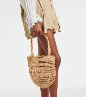 Chloé Small Raffia Tote Bag - Beige