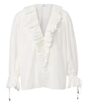 Chloé Broderie Anglaise Cotton Top - White