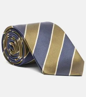 Saint Laurent Striped Silk Neck Tie