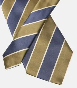 Saint Laurent Striped Silk Neck Tie