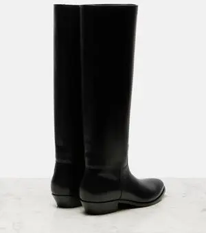 THE ROW Western Knee-high Leather Boots