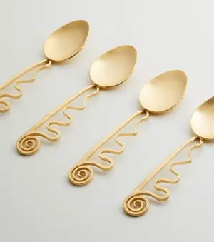 L'Objet Spirale Set Of 4 Cocktail Spoons - Gold