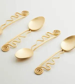 L'Objet Spirale Set Of 4 Cocktail Spoons - Gold