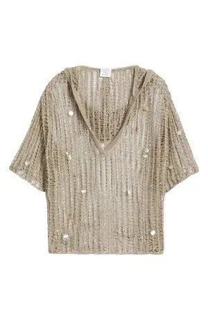 NIKKI LUND Aaliyah Sequin Hooded Sweater
