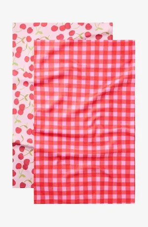 GEOMETRY Kitchen Tea Towel Set Cheery Gingham