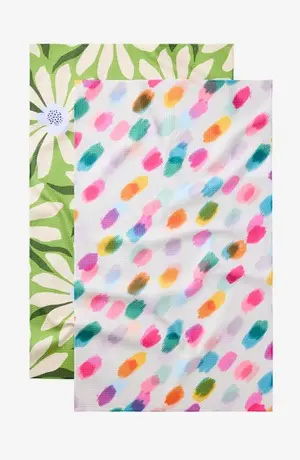 GEOMETRY Kitchen Tea Towel Set Daisy Downpour