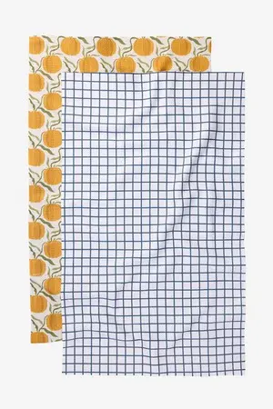 GEOMETRY Kitchen Tea Towel Set Hearth And Vine Grid