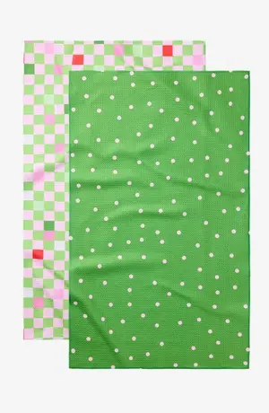 GEOMETRY Kitchen Tea Towel Set Polka Check
